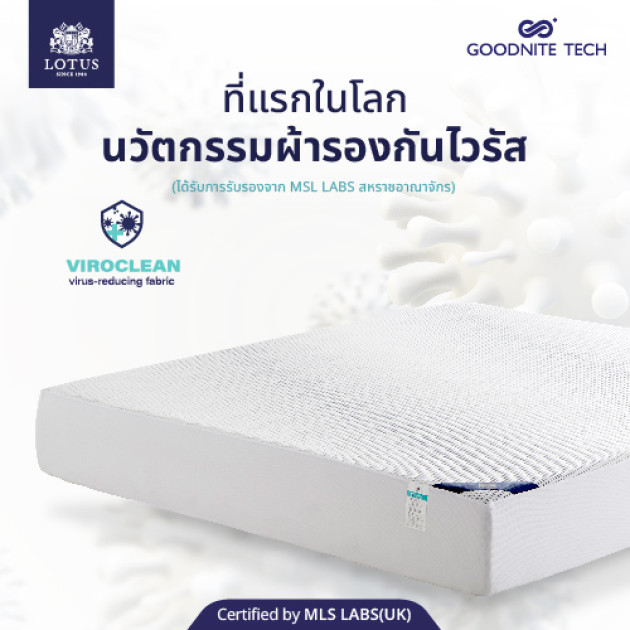 ผ้ารองกันเปื้อน LOTUS – Viroclean | Mattress City ประเทศไทย
